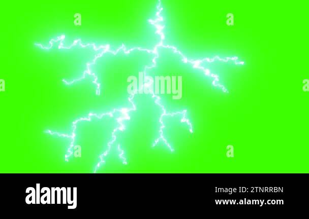 Lightning Strike flashing thunderstorms discharge Green screen. Heavy ...