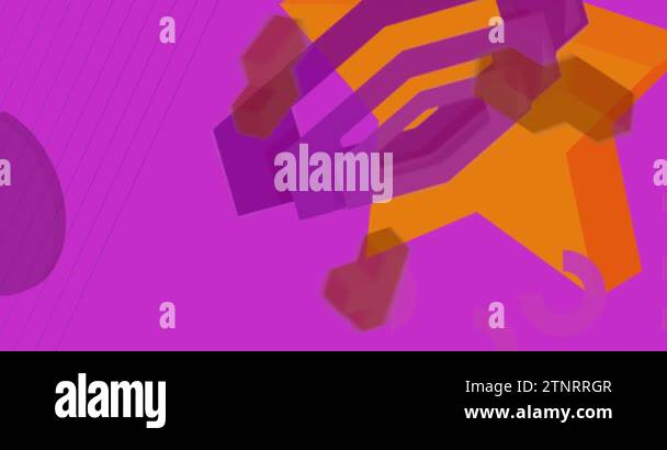 Busy purple and yellow geometric background video template. Abstract ...