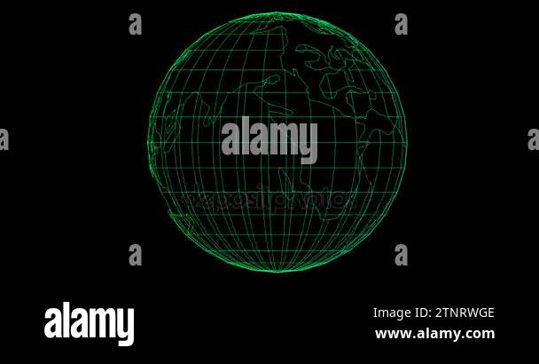Rotating model of the continents of planet earth , alpha channel Stock ...