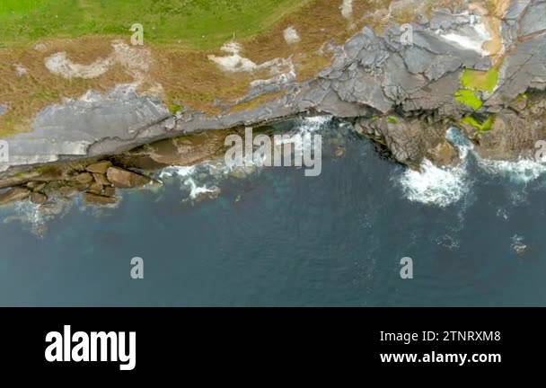Spectacular aerial top-down landscape in the Burren region of County ...