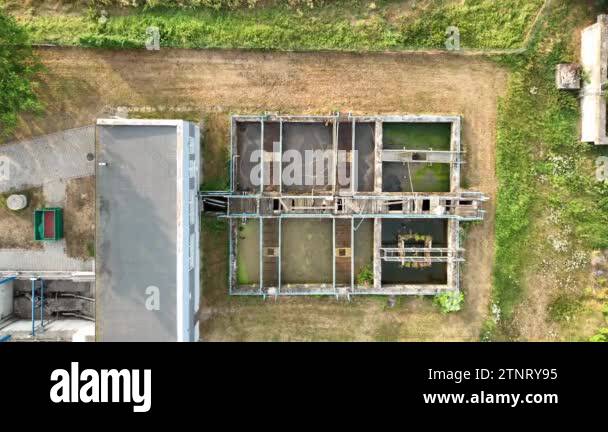 Waste water and wastewater treatment plant old and rusty railing iron ...