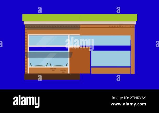 House Before and After Presentation on Green Screen. Old Building vs ...