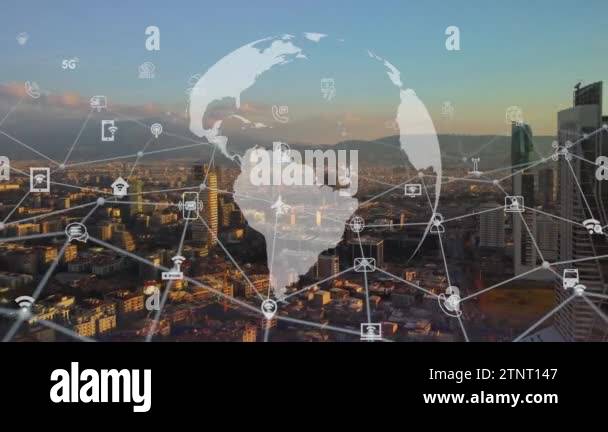 Smart city IOT internet of thing ICT digital technology futuristic ...