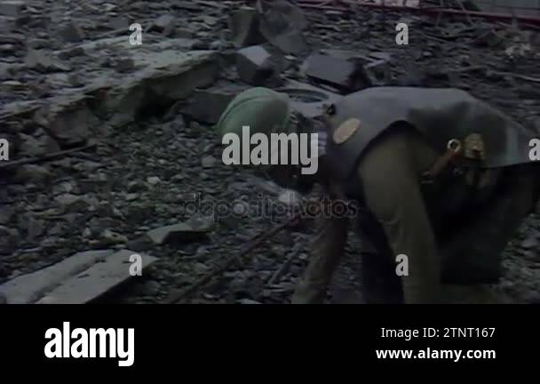 Chernobyl Nuclear Power Plant 1986 access to the roof Stock Video ...