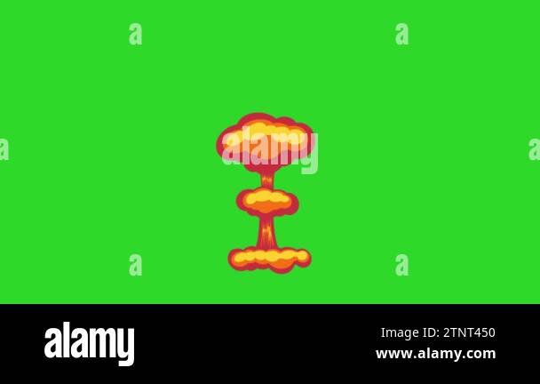 Animated hand drawn atomic bomb exploding green screen Stock Video ...