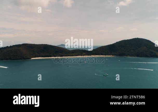 Thailand Coral Island Drone Shot View of the island from a height of ...