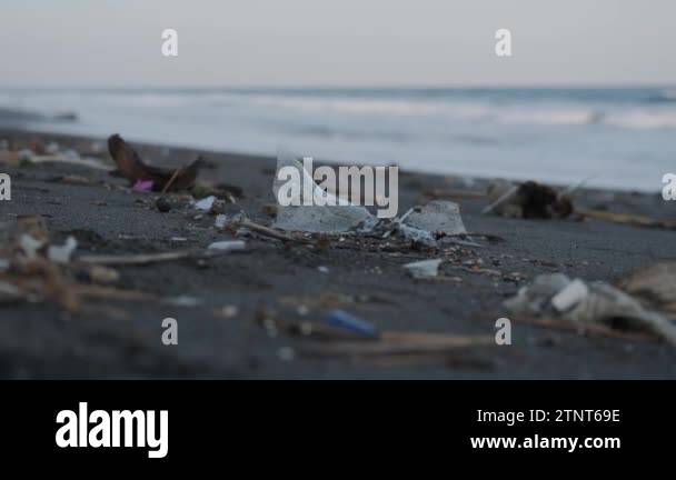 Problems with plastic waste on the Indian Ocean coast in Bali. Global ...