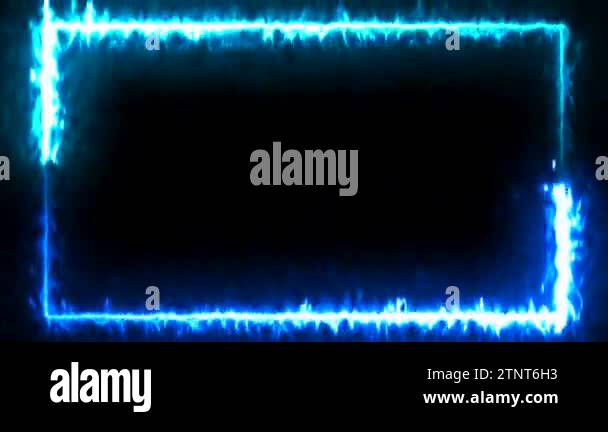 An animated lightning border frame on a black background electrifies ...