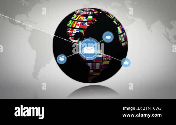 Animation globe message icons speech Stock Videos & Footage - HD and 4K ...