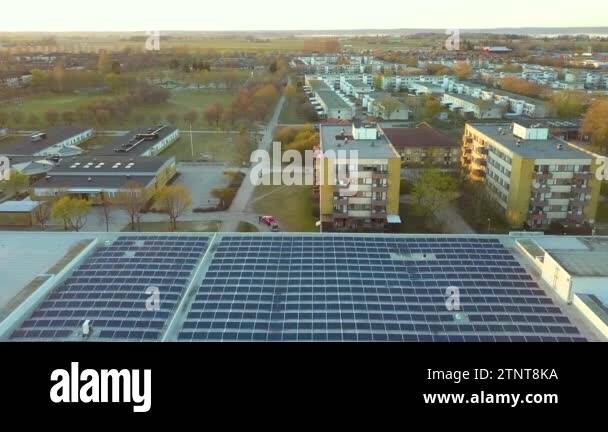Producing of sustainable energy. Electric photovoltaic solar panels ...