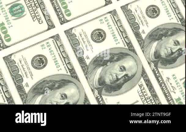 Dollar printing process animation Inflation and deflation concept ...