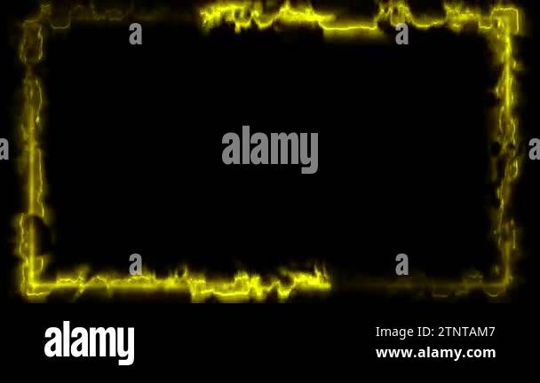 An animated lightning border frame on a black background electrifies ...
