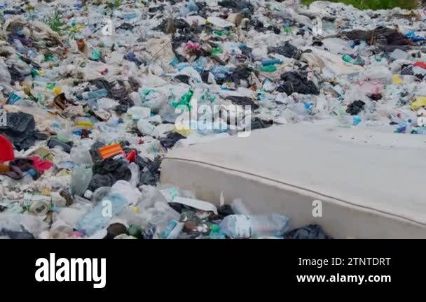 A mountain of plastic garbage. The problem of environmental pollution ...