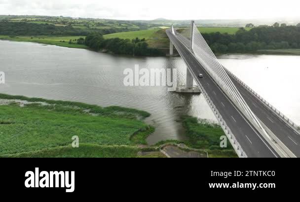 Aerial. Picturesque bridge in Ireland. The Rose Fitzgerald Kennedy ...