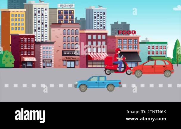 Cartoon town background Stock Videos & Footage - HD and 4K Video Clips ...