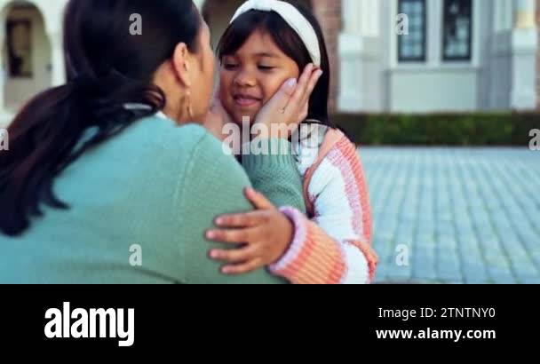 Mother kissing child goodbye at school Stock Videos & Footage - HD and ...