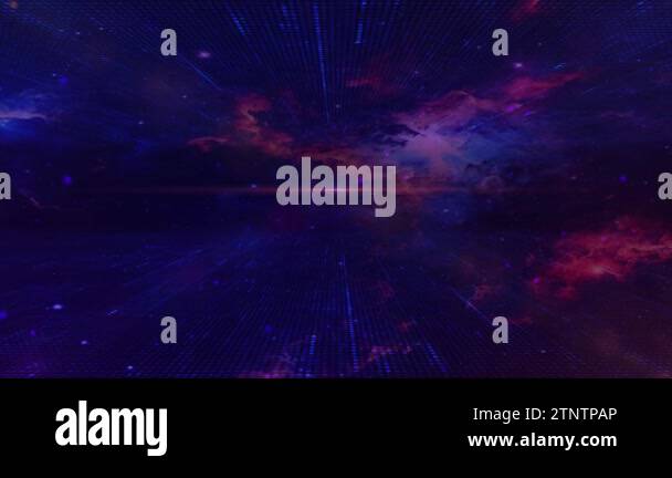 Flight in space with simulation of galaxies and nebulae. Space flight ...