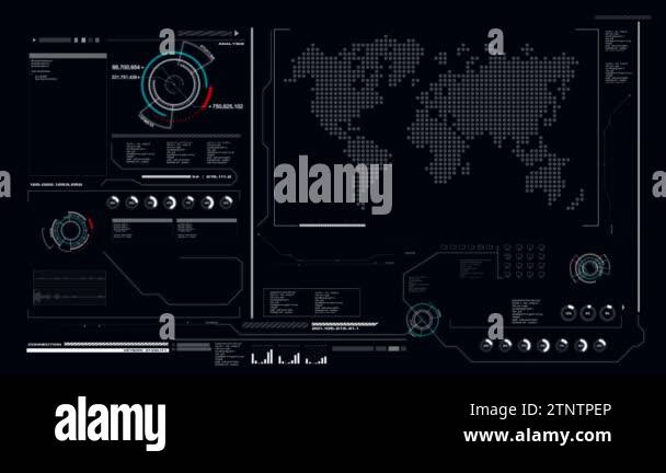 4K Animation User interface with HUD graph bar pi with space for ...