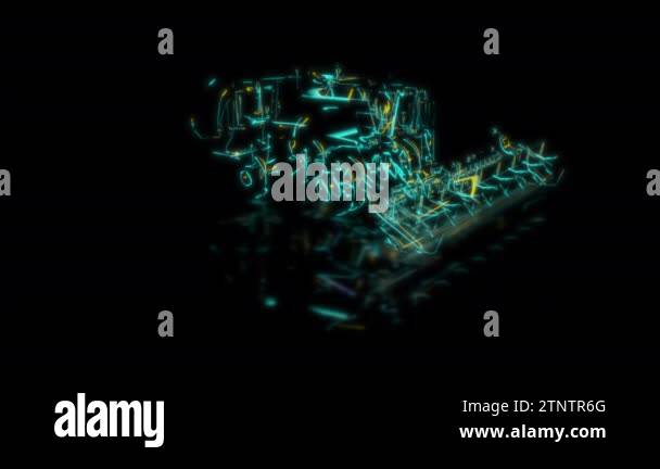 Futuristic Technology Concept: 3D harvester Model scanning, Scanning ...