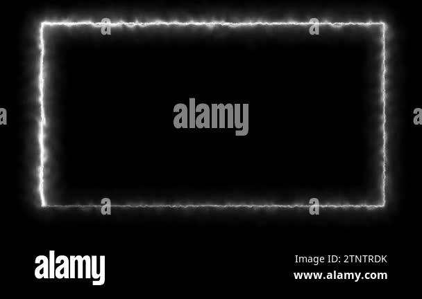 An animated lightning border frame on a black background electrifies ...