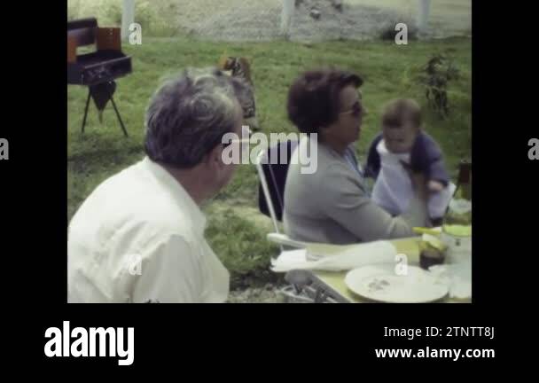 Paris, France May 1975, Experience a heartwarming family lunch in a ...