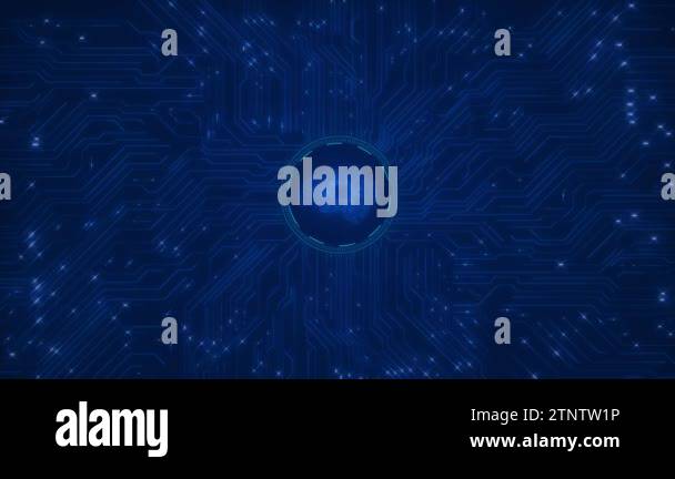 Machine Learning Circuit Board CPU Processor Microchip Starting Artificial Intelligence. Cloud ...