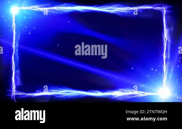 An animated lightning border frame on a black background electrifies ...