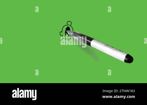 draw cartoon character to make continuously slow and steady musical ...