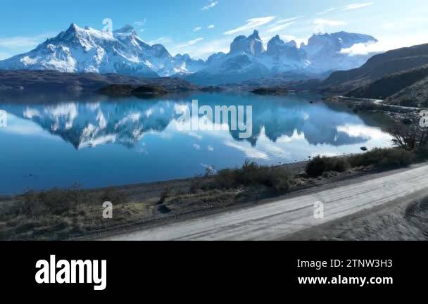 National Park Of Torres Del Paine In Punta Arenas Chile. Snowy ...