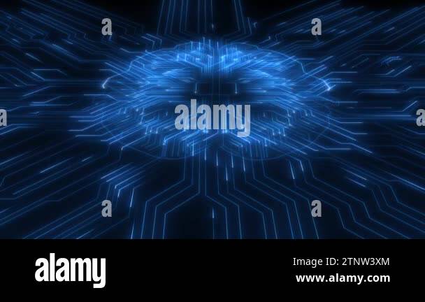 High Tech Artificial Intelligence Concept of electric brain brainstorm ...