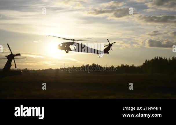 airborne brigade uh 60 helicopter parachute jump Stock Video Footage ...