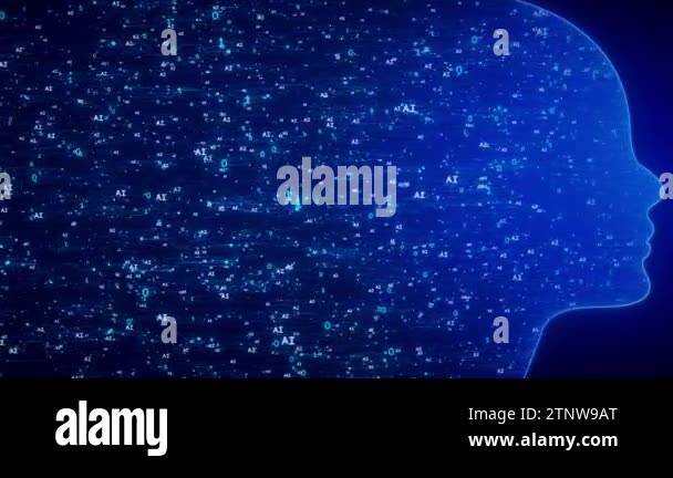 Modern Cyber AI Futuristic High Tech Concept Visualization 3D CPU Processor Microchip Artificial ...