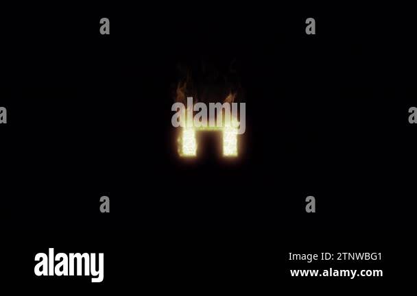 Fire Letter H. Burning Letter. Fire Text. Alpha Channel. Transparent Background Stock Video ...