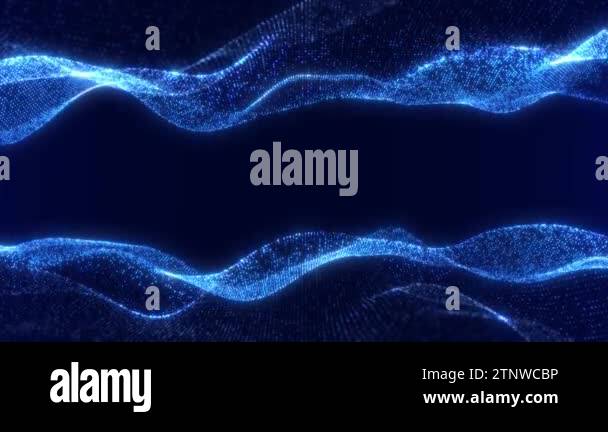 Abstract digital dynamic particle waves with light motion lights background, data flow, cyber ...