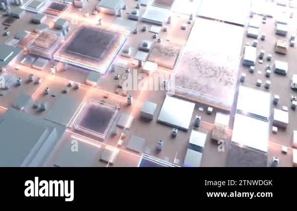 Electronic circuit board close up, computer chip, mother board, sci fi ...