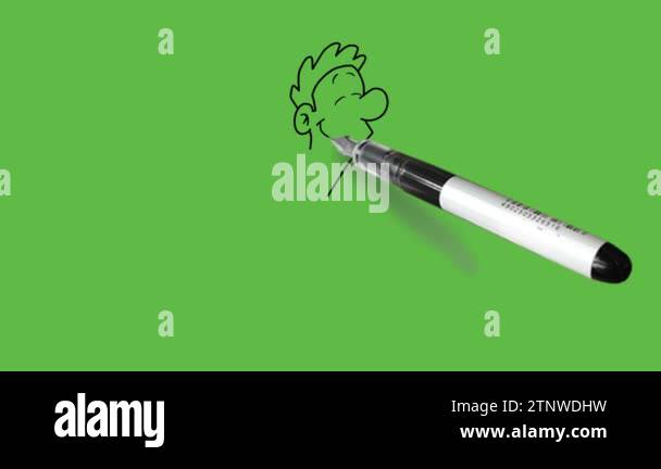 draw standing young man lean forward hold his hand together tightly ...