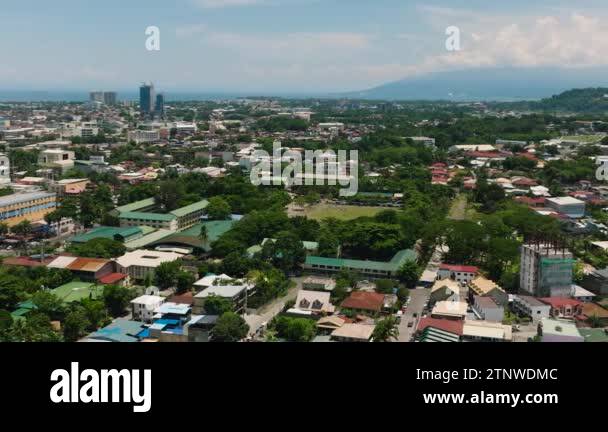 Fly on the wall in modern Capital City of Mindanao. Davao, Philippines ...