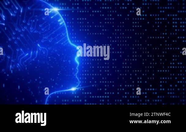 Futuristic human brain interface concept. Robotic system. Intellectual programming future human ...