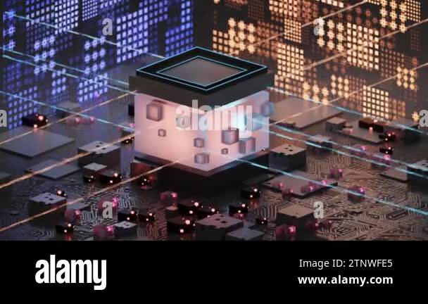 Electronic circuit board close up, computer chip, mother board with ...