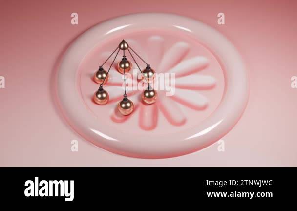 Loop 3d animation of the movement of a set of spheres suspended by ...