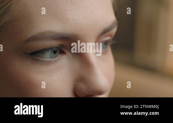 Side view female eyesight eye vision close up woman eyes perfect ...