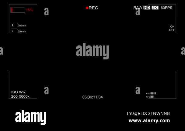 Camera Recording Screen contain frame of camera interface. Surveillance CCTV monitoring screen ...