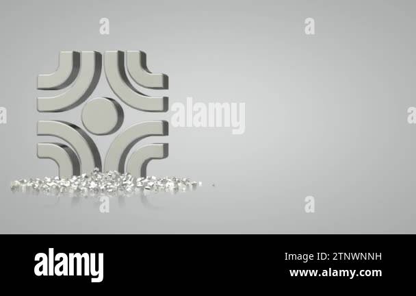 White Background with Silver Shapes, Geometric Figures, 3D Render ...