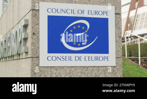 Council of Europe logo Stock Video Footage - Alamy