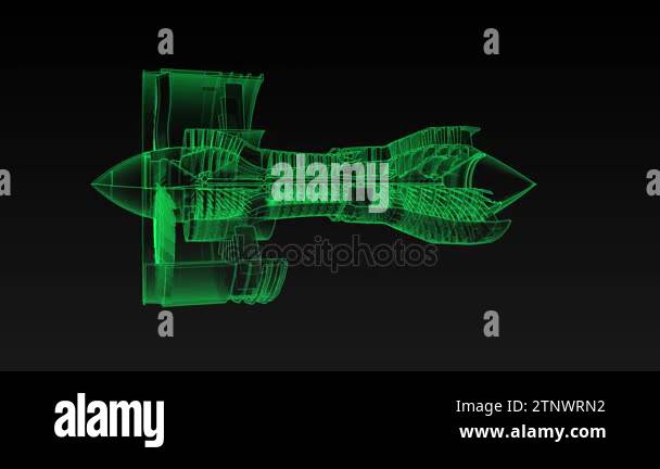 Jet engine of a modern passenger or transport aircraft with a cross ...