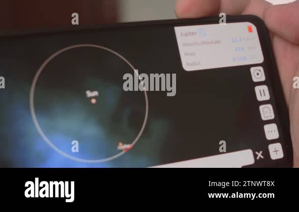 Simulation of Solar System. Interraction between the Sun and the Planets. in cosmos. Animation ...