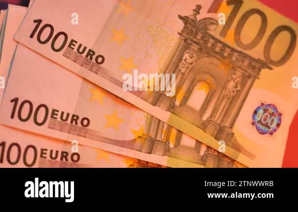 100 euro banknote.Euro currency exchange rate in Europe. One hundred ...
