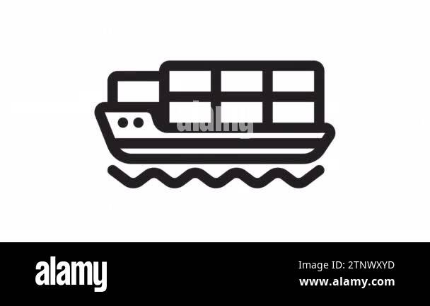 Cargo Ship, Transport Logistics animated icon on transparent background ...