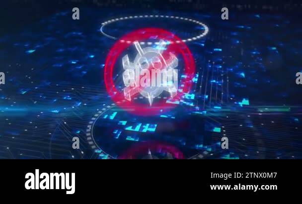 Antivirus cyber security virus detect system alert hologram symbol ...