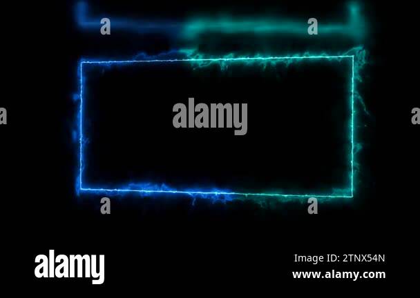 An animated lightning border frame on a black background electrifies ...